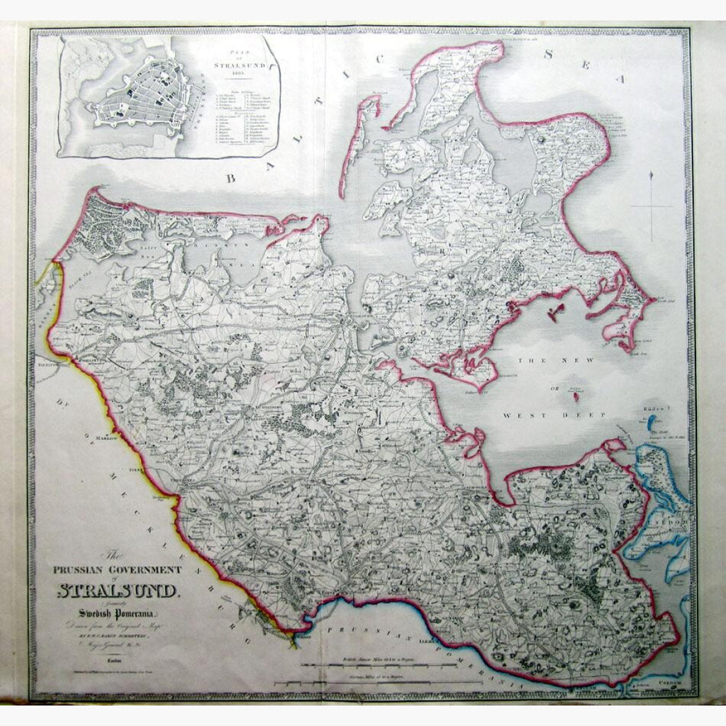 Antique Map, The Prussian Government of Stralsund, 1803 – KittyPrint