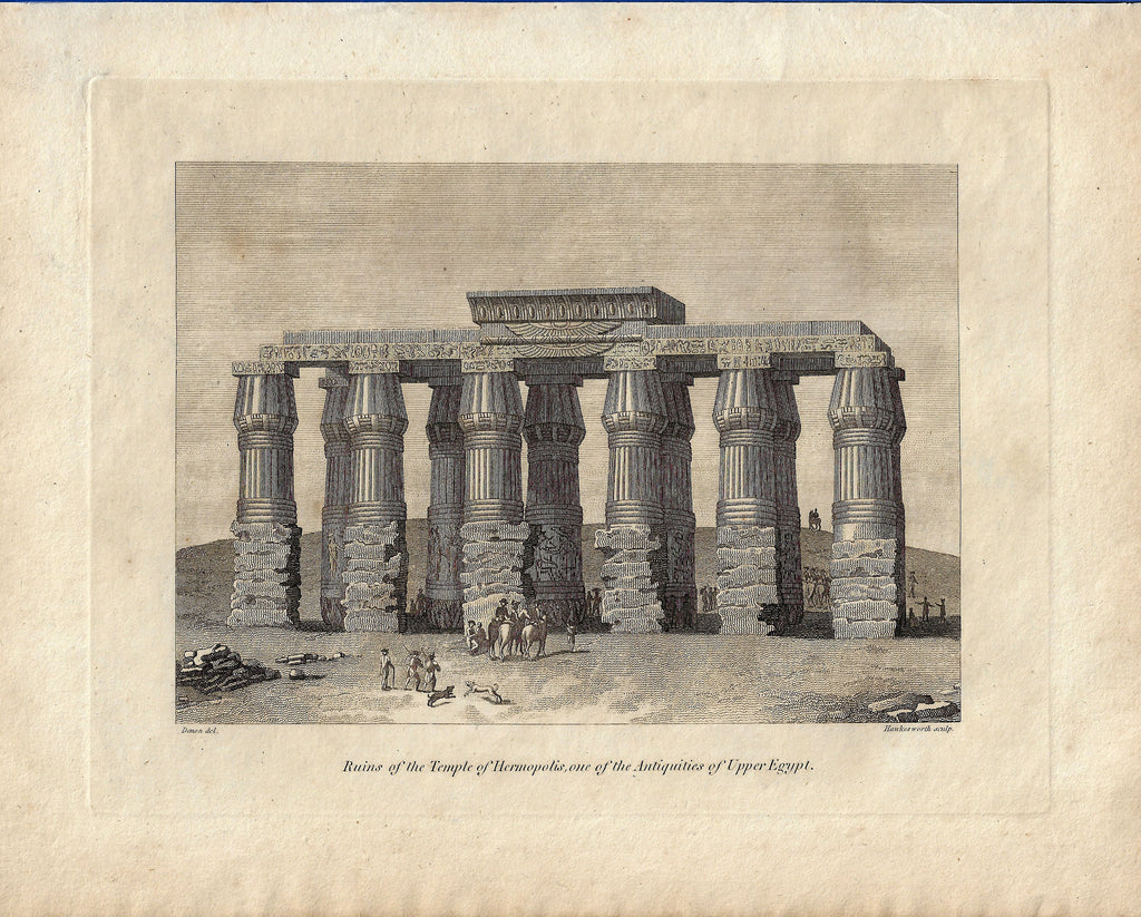 Antique Print,Temple of Hermopolis, Egypt, 1820 – KittyPrint